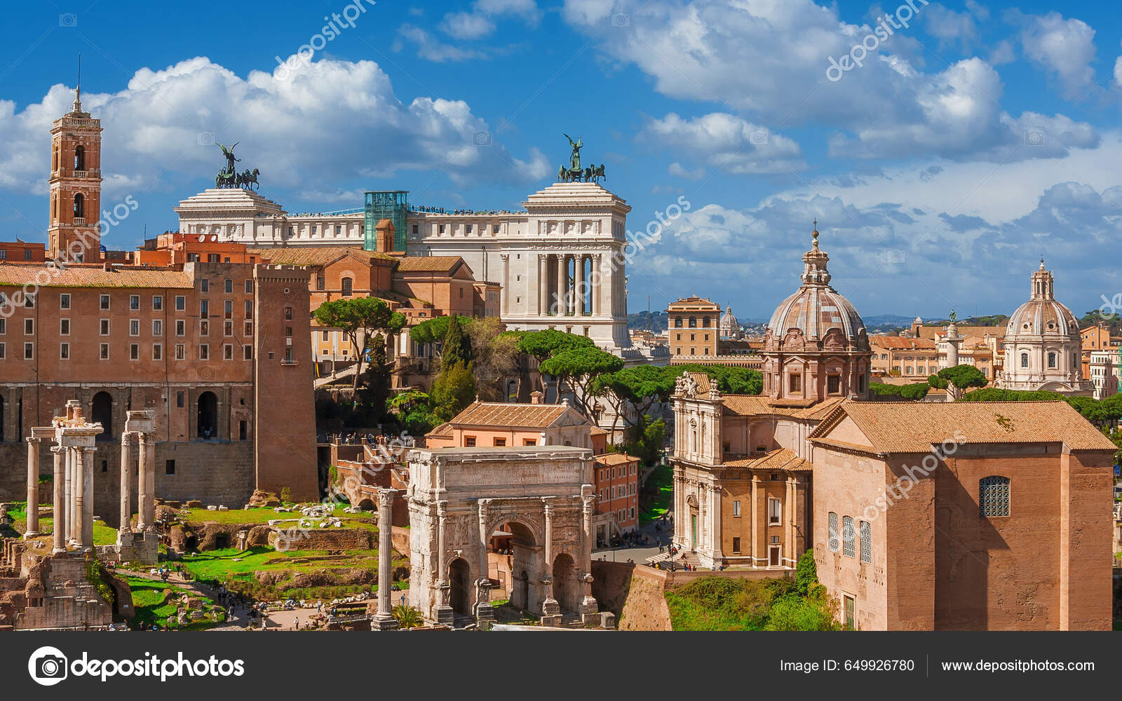 Ancient Ruins Classical Monuments Renaissance Tower Baroque Domes ...
