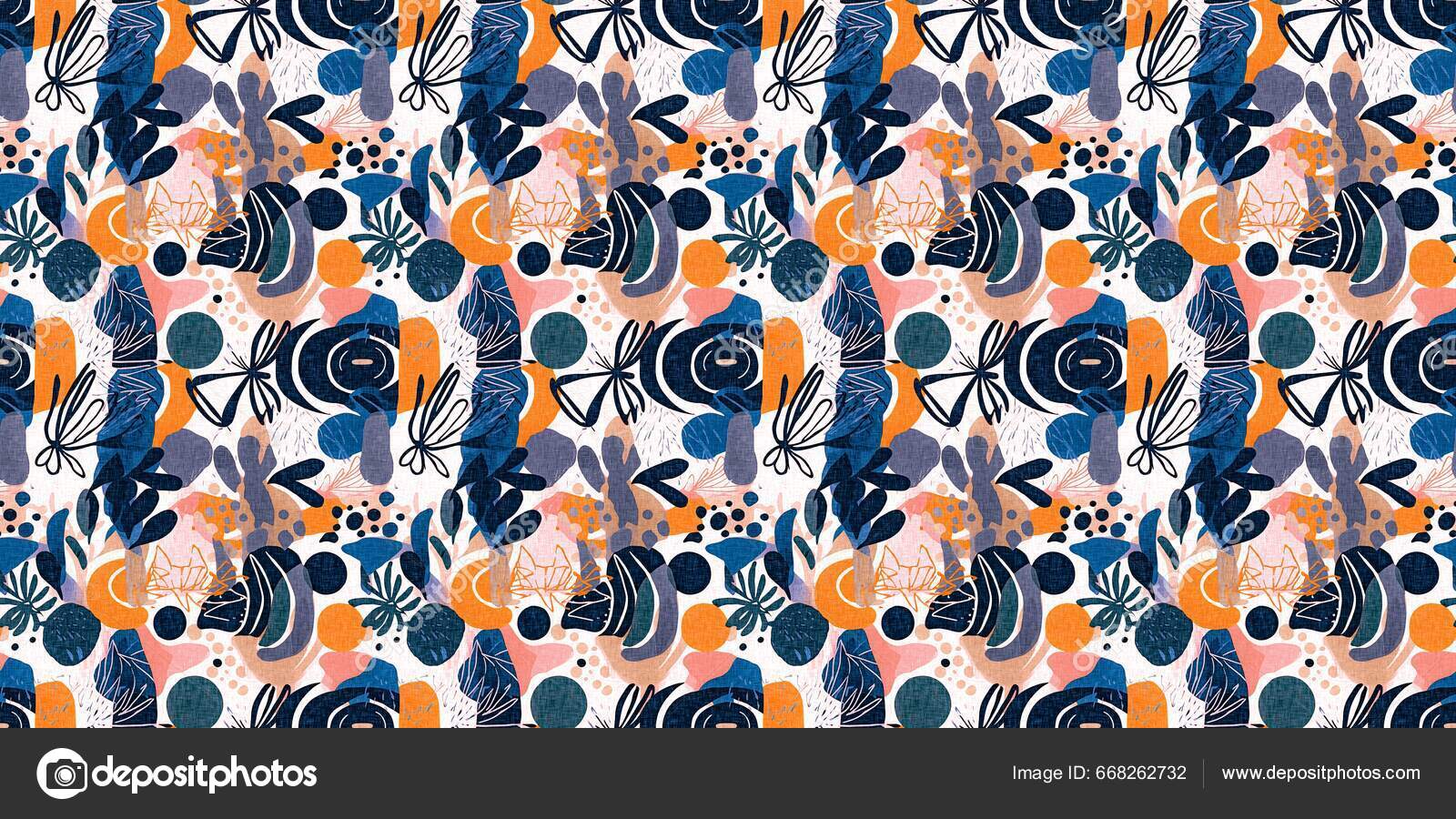 Seamless Trendy Repeat Banner Edge Background Fun Modern Coastal ...