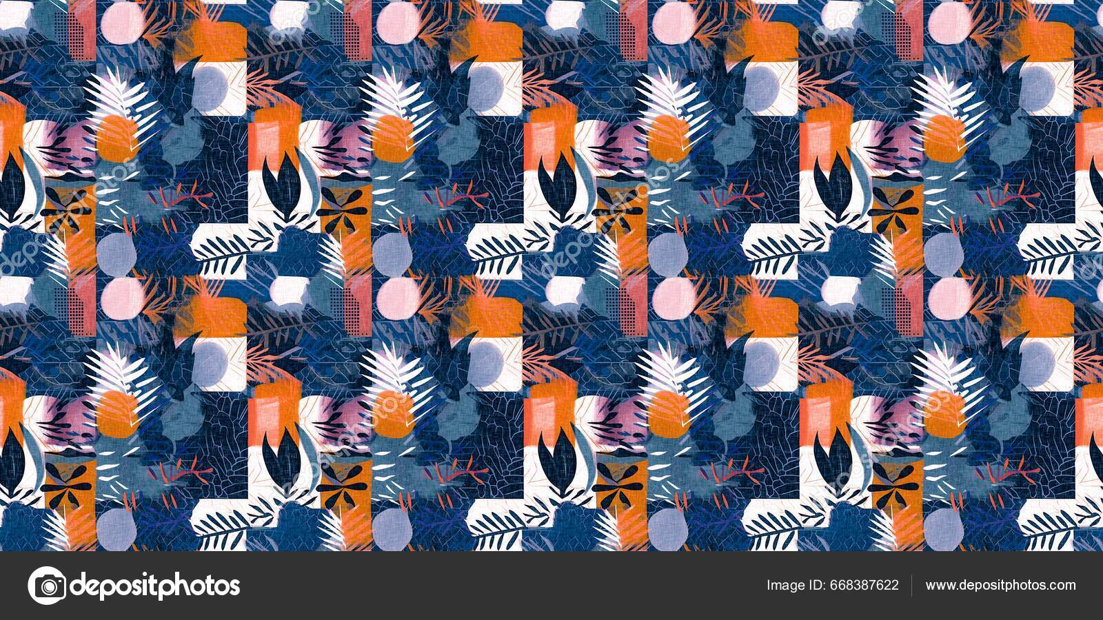 Seamless Trendy Repeat Banner Edge Background Fun Modern Coastal ...