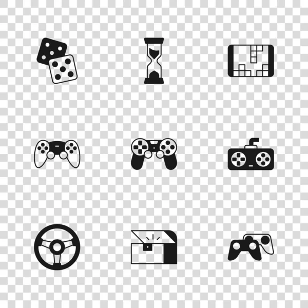 Set Power Button Old Hourglass Game Controller Joystick Portable Video Stock Vector by ...
