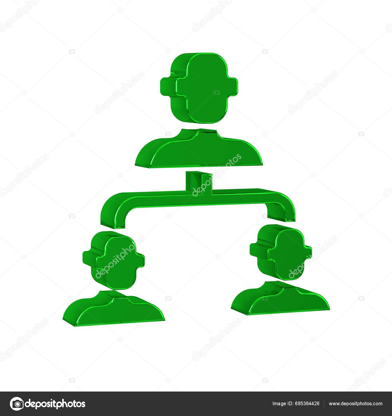 Infografická Ikona Organogramu Zelené Hierarchie Podnikání Izolovaná ...