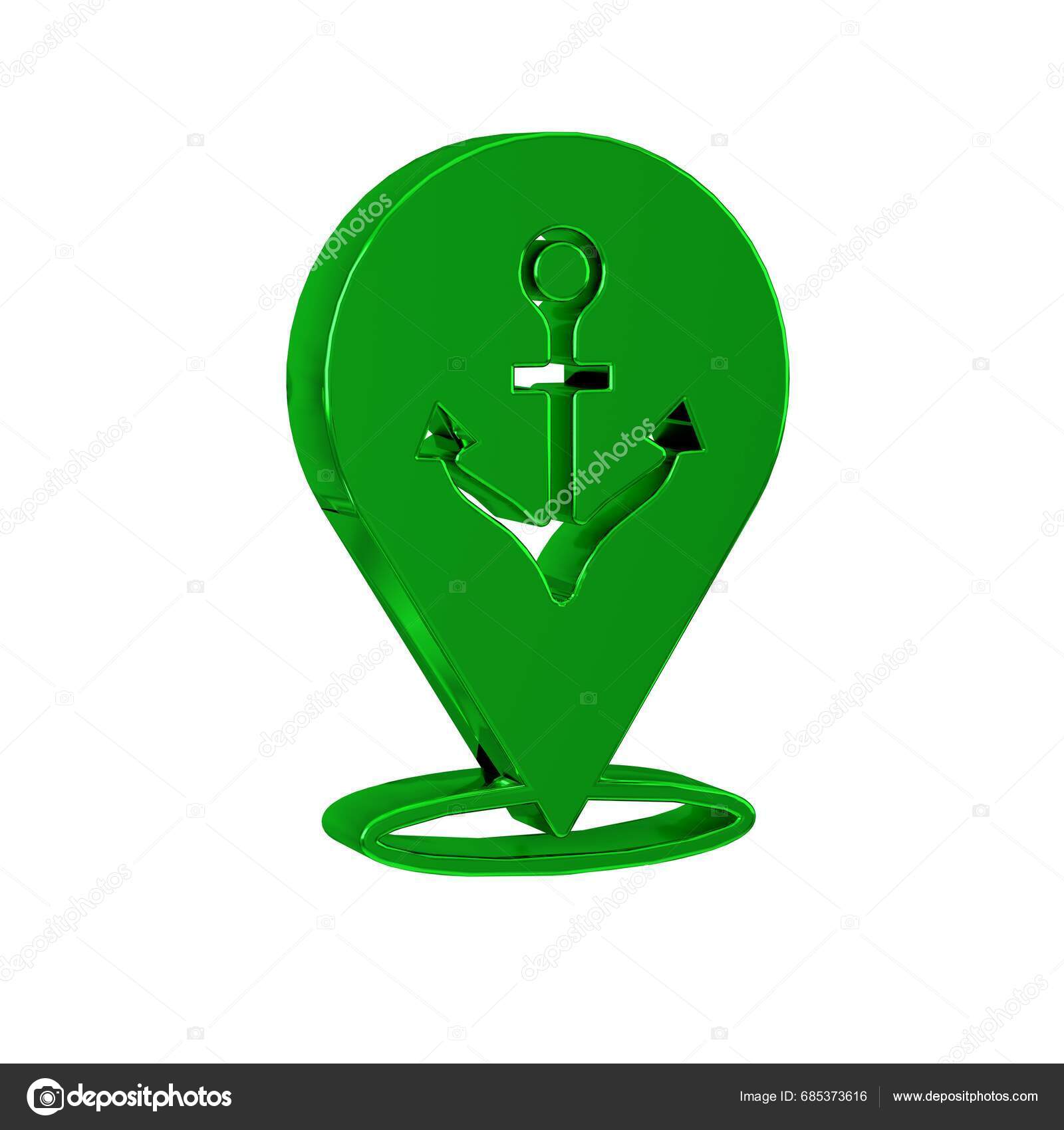 Green Map Pointer Anchor Icon Isolated Transparent Background Stock ... Green Map Pointer Anchor Icon Isolated Transparent Background Stock ...