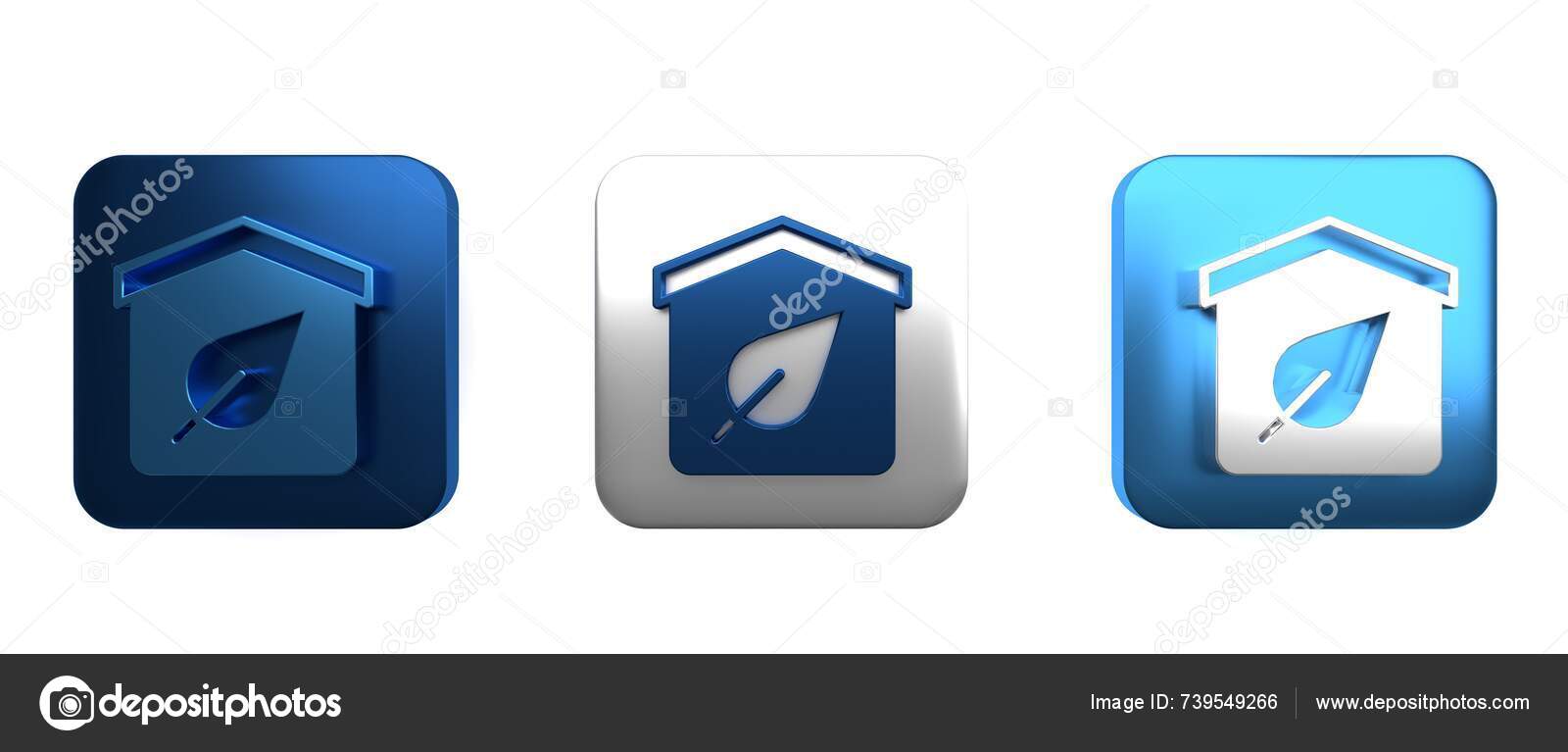 Colorful Eco Friendly House Icon Isolated White Background Eco House ...