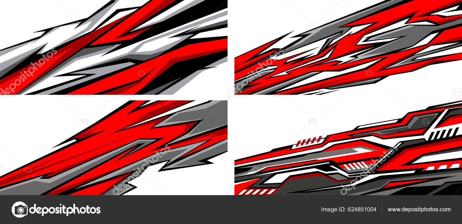 Set Stiker Grafis Samping Tubuh Konsep Desain Balap Abstrak Desain ...