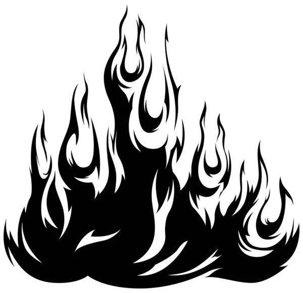 Api Terisolasi Pada Latar Belakang Putih Desain Tato Kesukuan Vektor ...