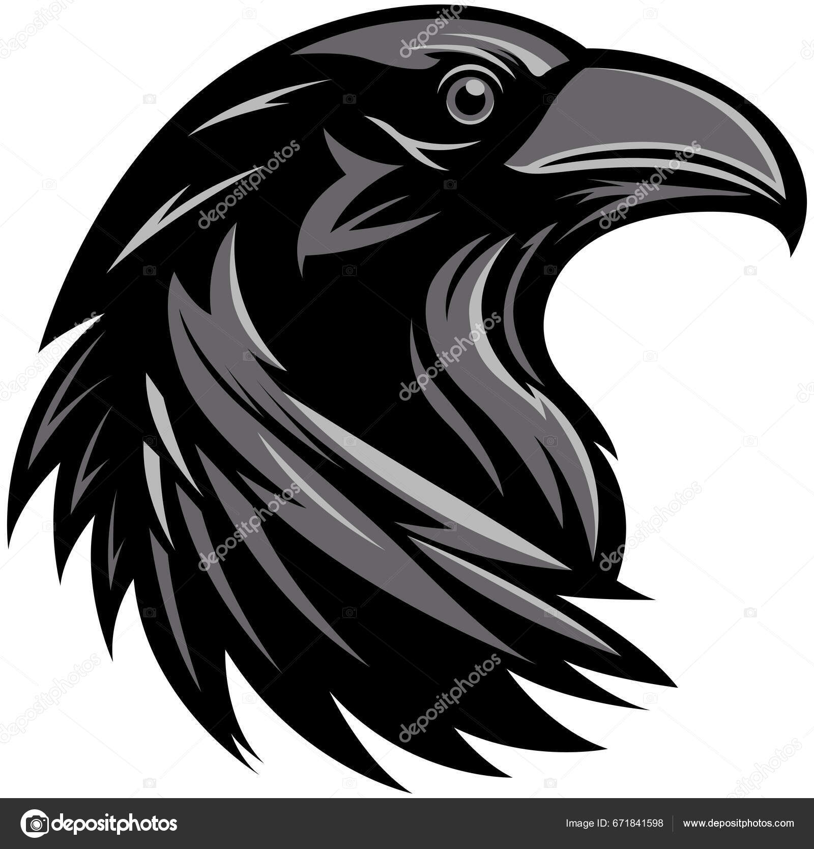 Lambang Kepala Gagak Gambar Burung Gagak Maskot Terisolasi Pada Warna ...