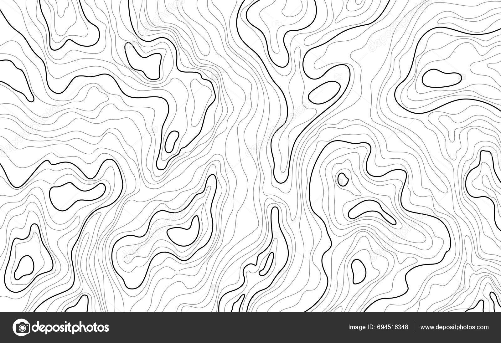 Stylized Height Texture Map Contour Topographic Isolines Height Lines ...