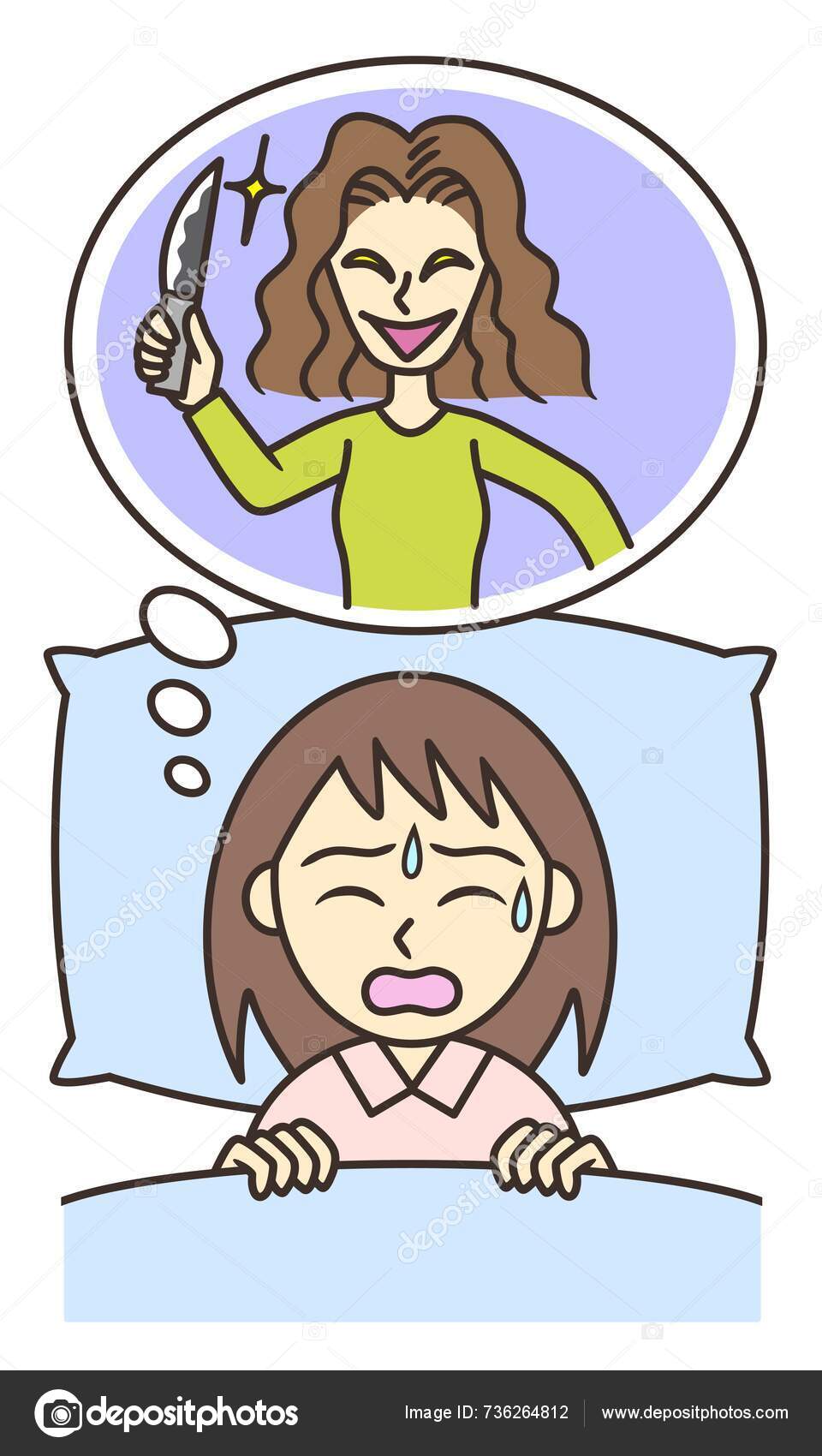 Young Woman Suffering Nightmare — Stock Photo © Yukarina #736264812