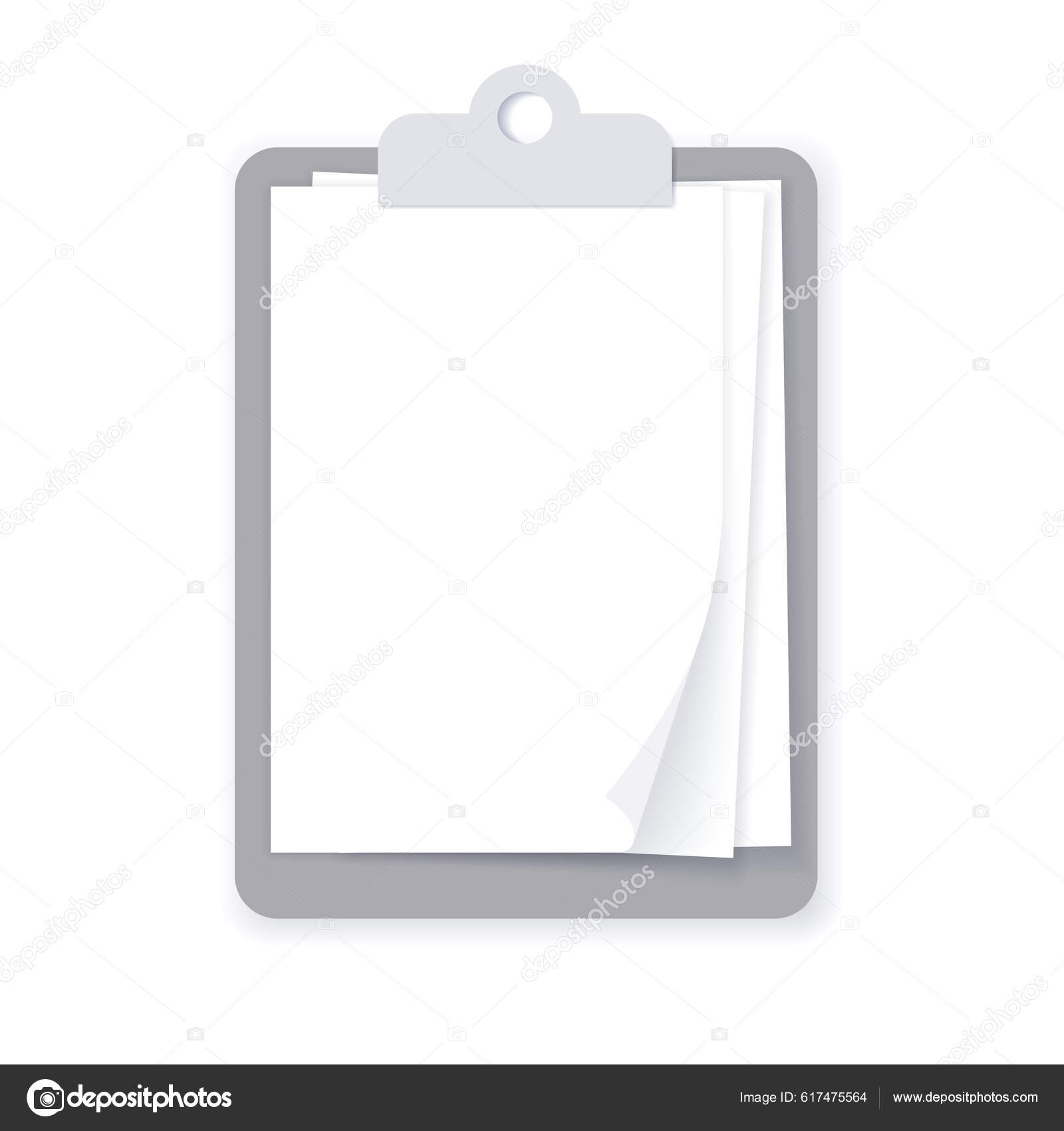 Empty Paper Pages Realistic Documents Pile Mockup Blank Clean Stack ...