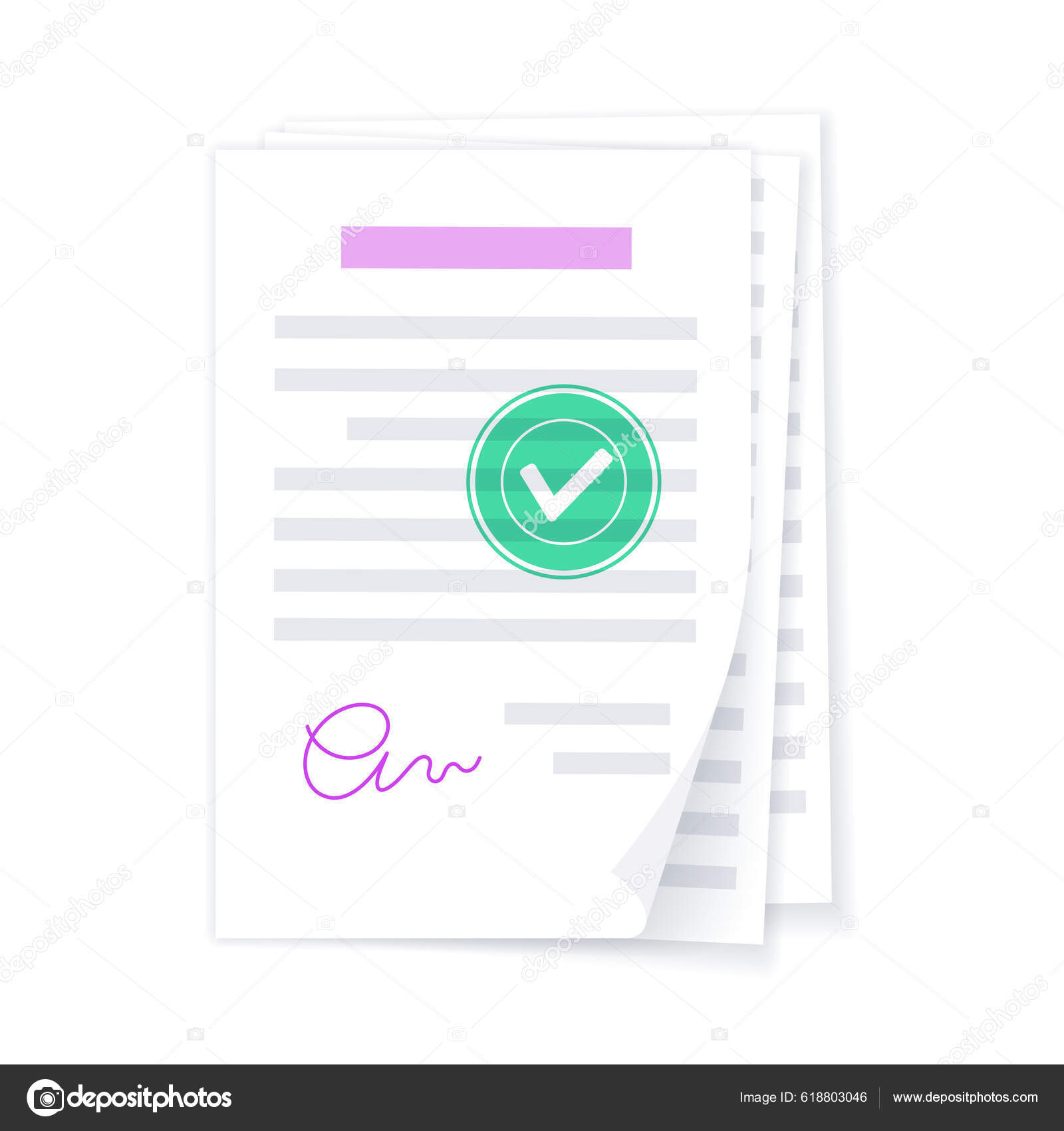 Approve Stamp Document Paper Page Accepted Contract License Accept Sign ...