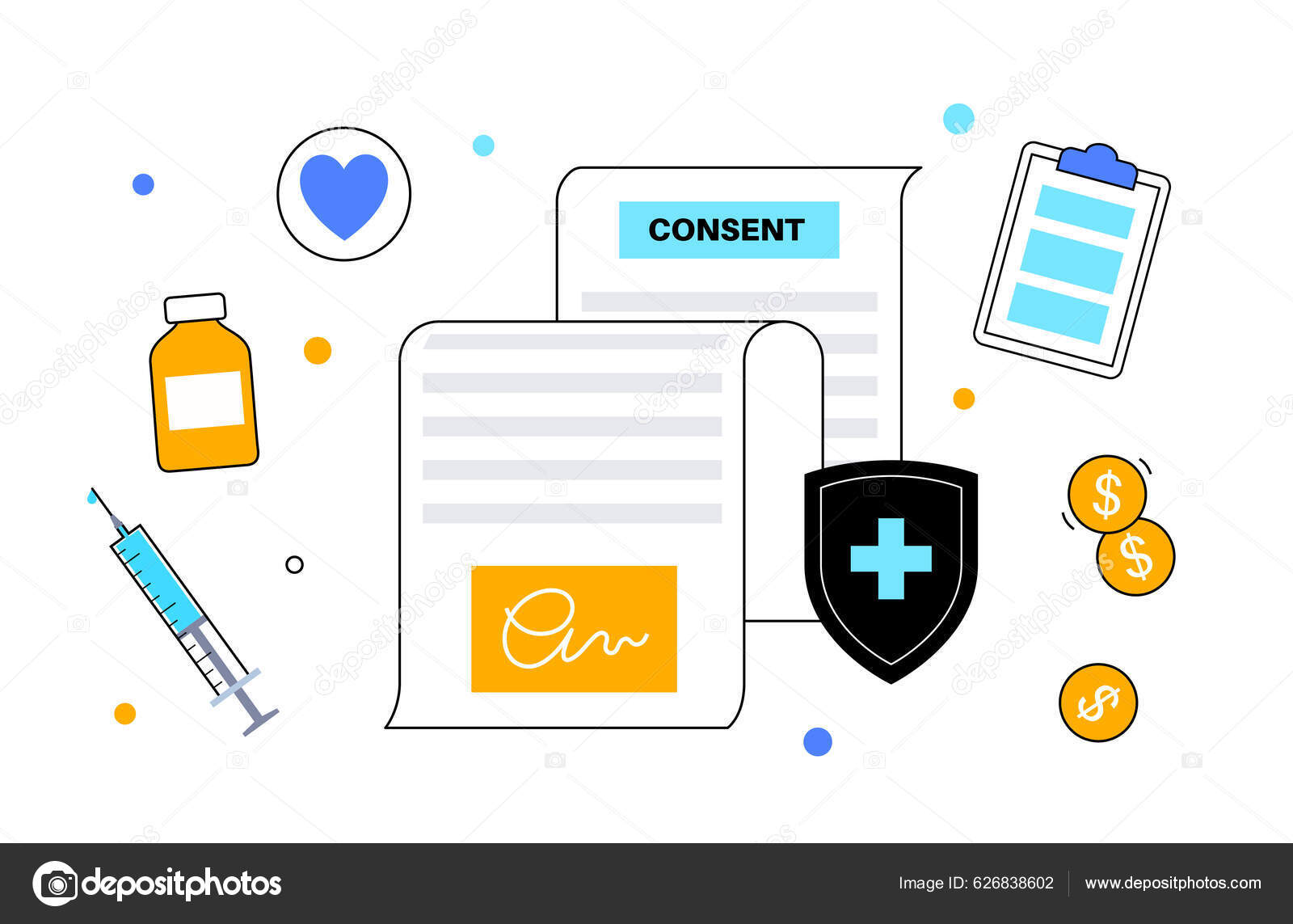 Documento Consentimiento Informado Médico Con Firma Acuerdo Con Médico ...