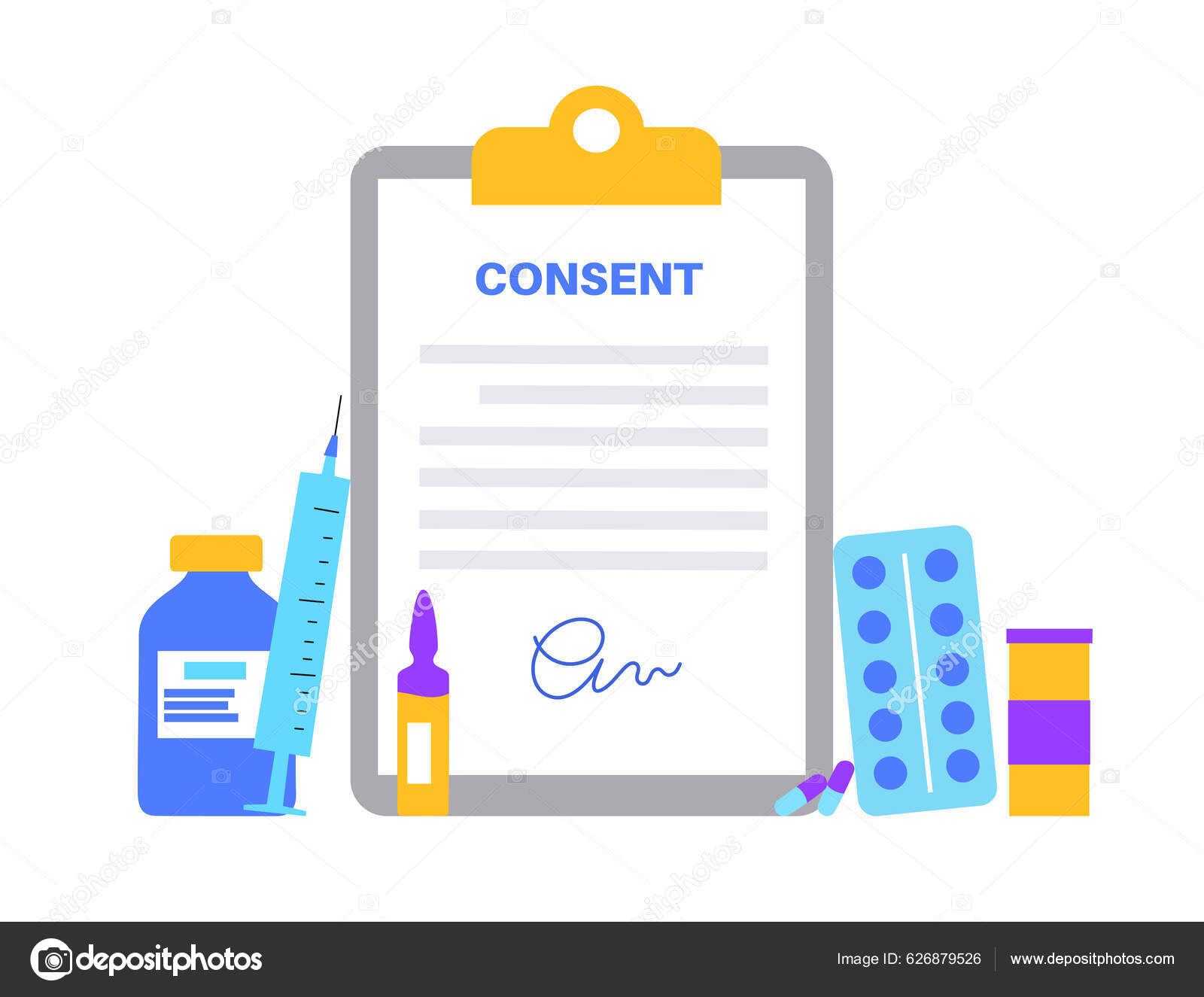 Documento Consentimiento Informado Médico Con Firma Acuerdo Con Médico ...