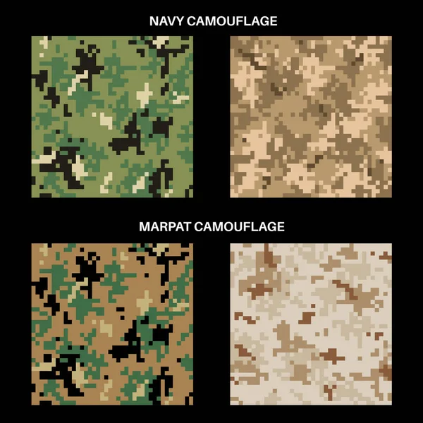 Camouflage Seamless Pattern Comparison Different Types Camo Khaki Sand ...