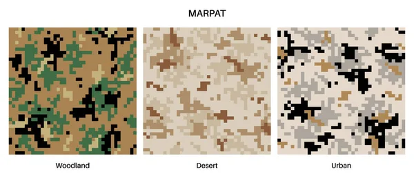 Camouflage Seamless Pattern Comparison Different Types Camo Khaki Sand ...