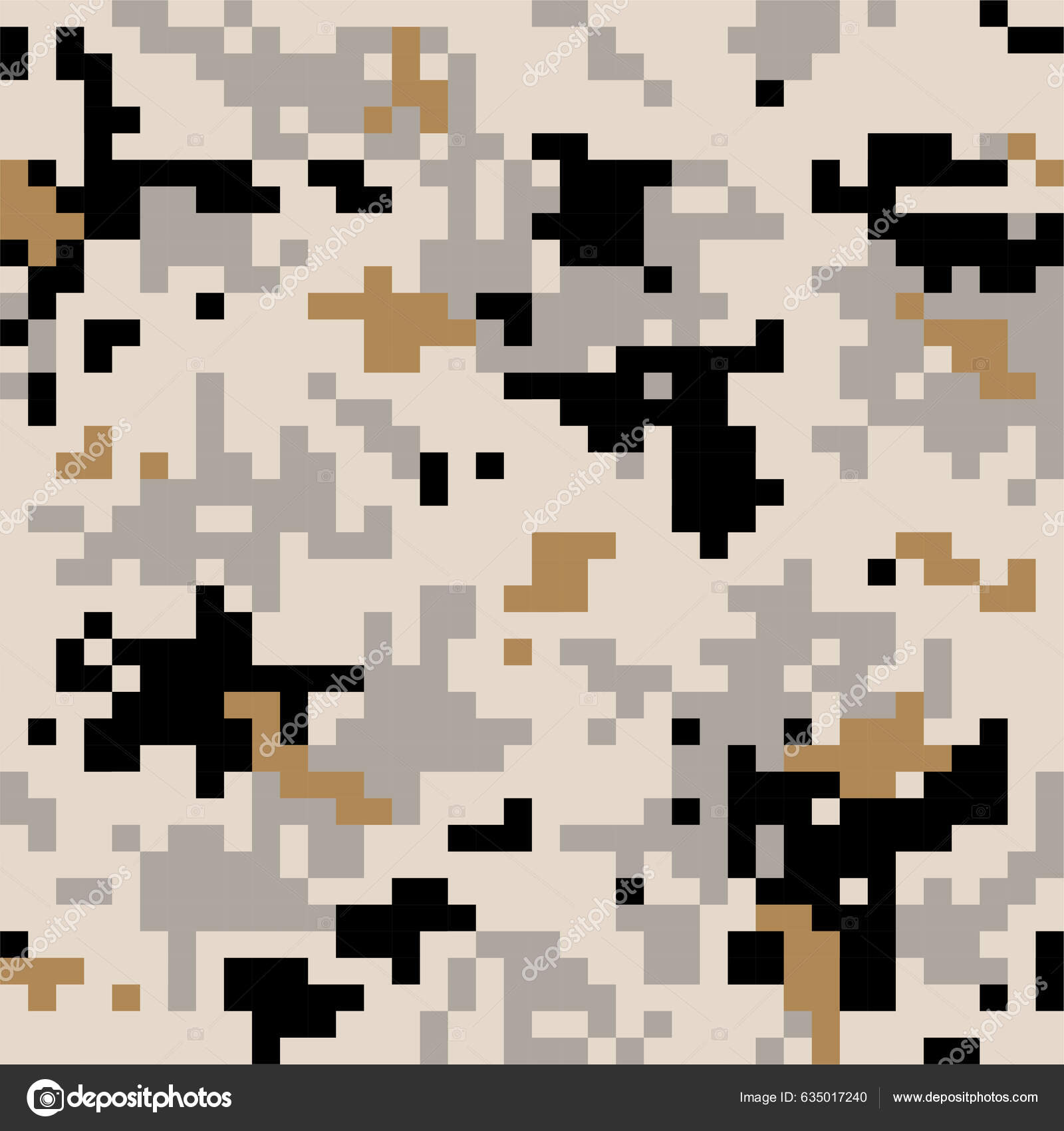 Camouflage Seamless Pattern Black White Gray Digital Pixel Tiles ...