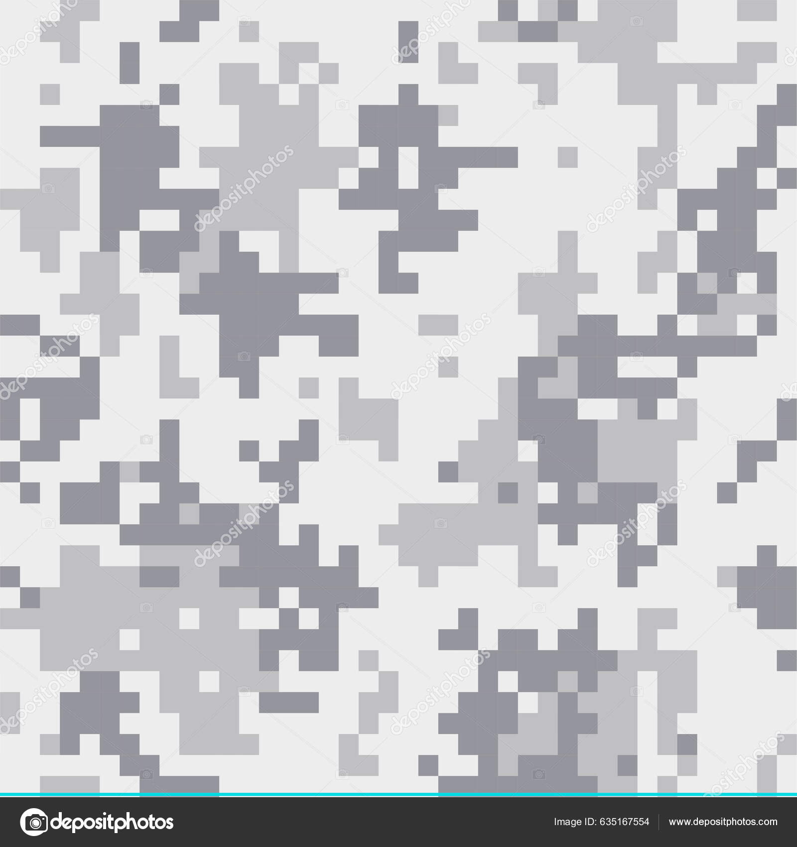 Camouflage Seamless Pattern Black White Gray Digital Pixel Tiles ...