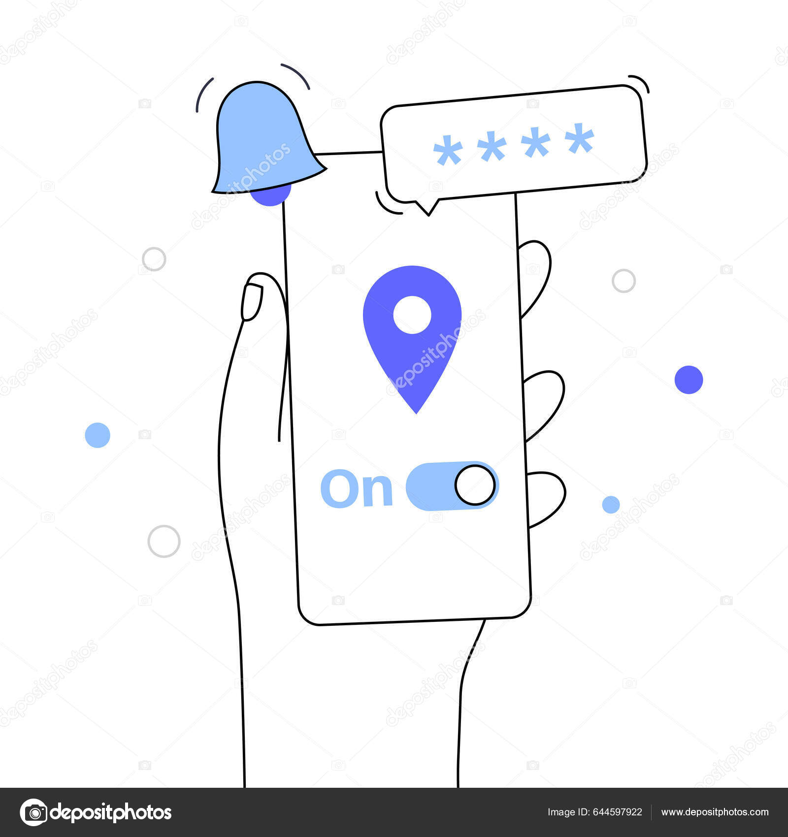 Location Settings Gps Activation Button Toggle Geolocation Mode Switch ...