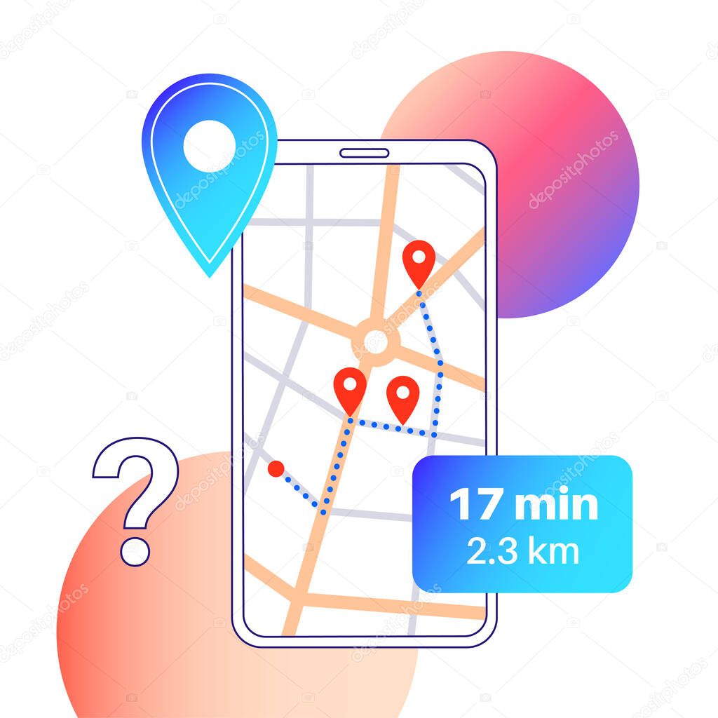 Aplicación de rastreo de mapas GPS para smartphone. Navegación en la ...