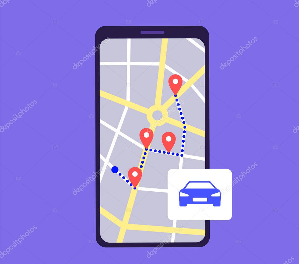 Aplicación de rastreo de mapas GPS para smartphone. Navegación en la ...