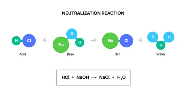 Concepto Neutralización Reacción Póster Con Fórmula Química Ácido Base Reaccionan Vector de ...