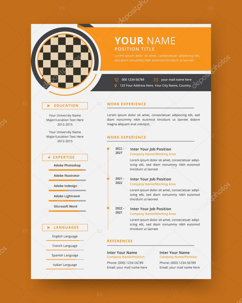 Diseño creativo y minimalista de plantillas de CV o CV con trabajos ...