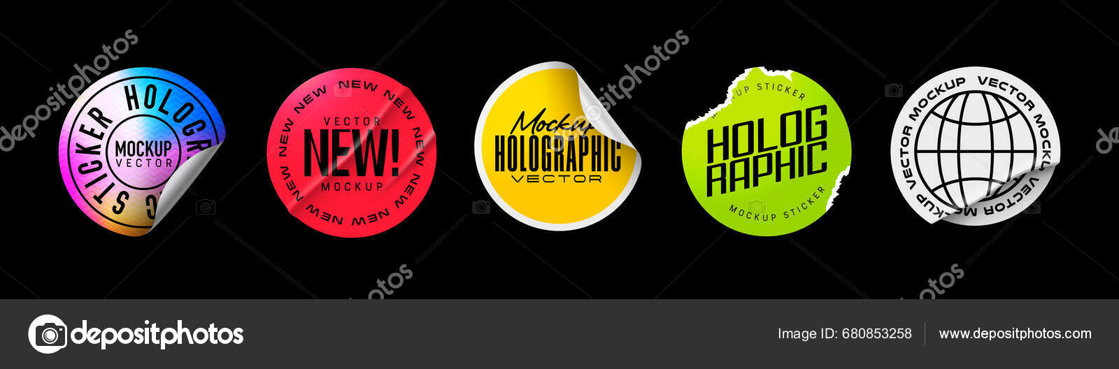 Pegatinas Color Pegatina Redonda Papel Con Arrugas Bordes Doblados ...