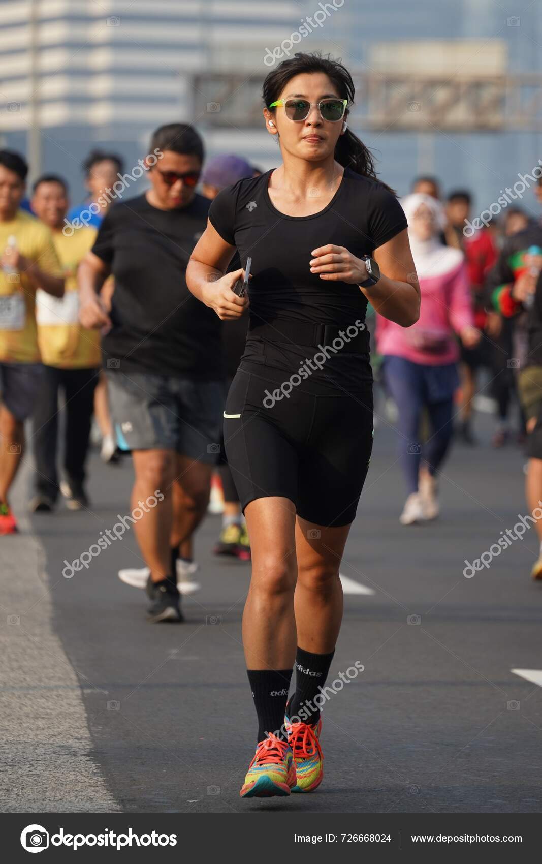 Jakarta Indonesia June 2024 Asian People Jogging Sudirman Thamrin Area ...