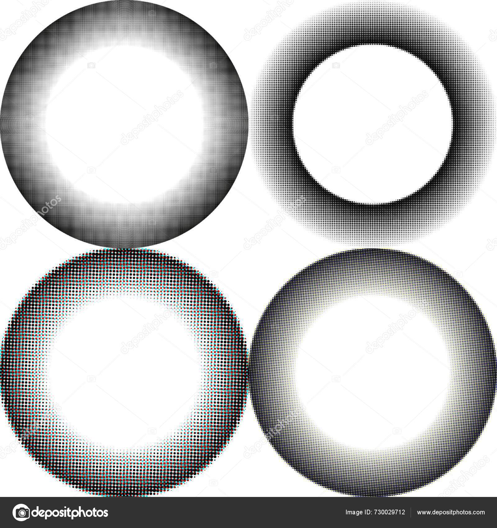 Noise Circle Frame Halftone Pattern Black Polka Dots Abstract Halftone ...