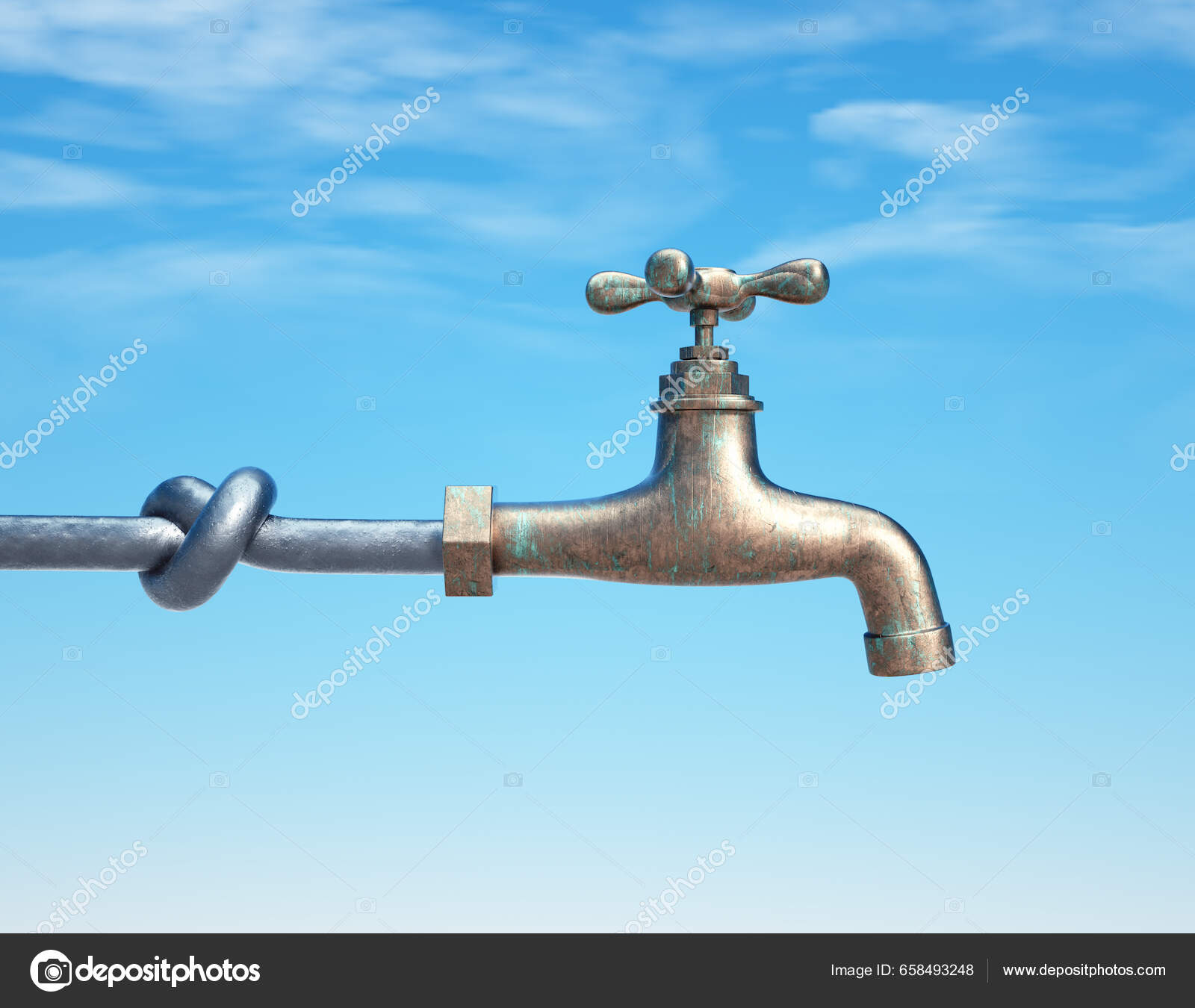 Pipe Faucet Knotted Drought Render Illustration — Stock Photo © MikyR ...