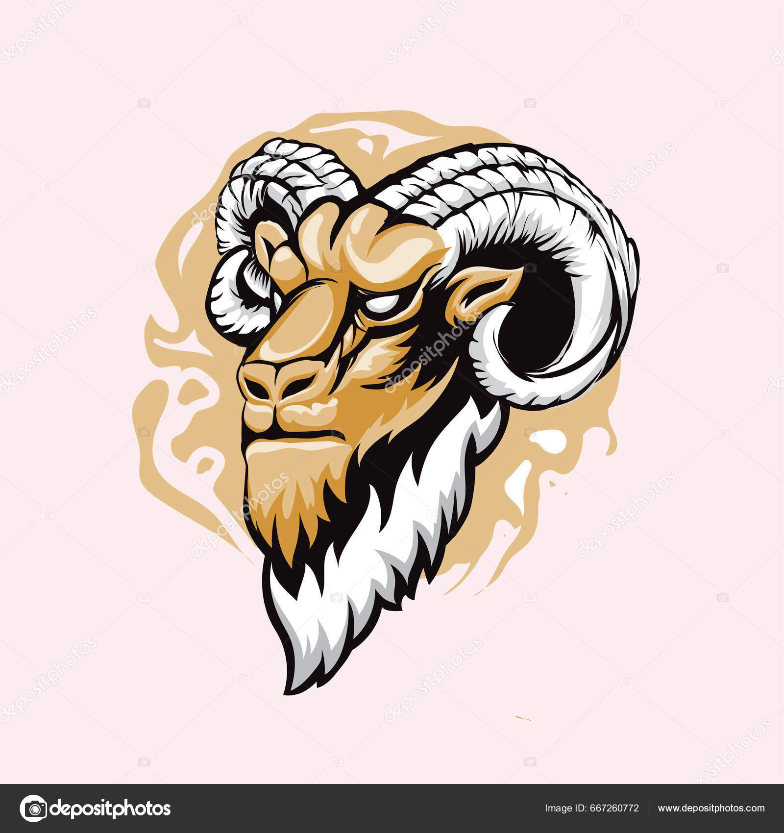 Heads Ram Mascot Vector Illustration Stock Vector by ©krustovin 667260772