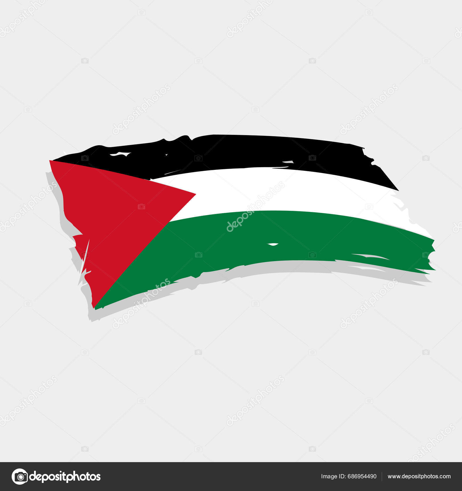 Filistin Bayrak Vektör Illüstrasyonu Filistin Bayrağı Fırça Darbesi ...