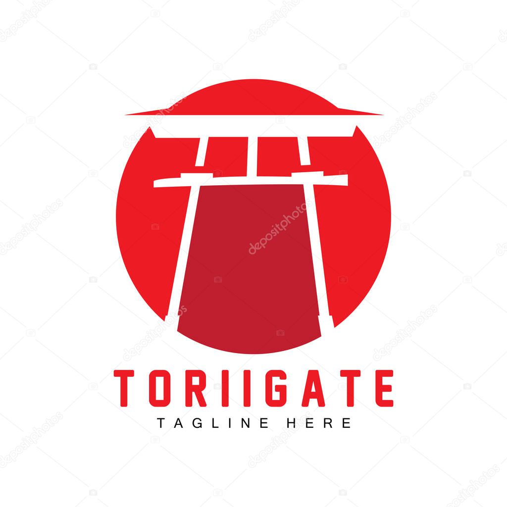 Logo de la puerta de Torii, Vector de icono de la puerta de historia ...
