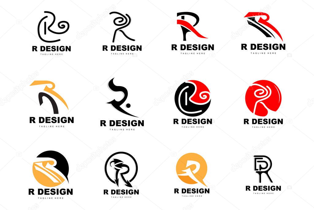 Logotipo de la marca R Letra, Vector del alfabeto, Diseño de Logotipo ...