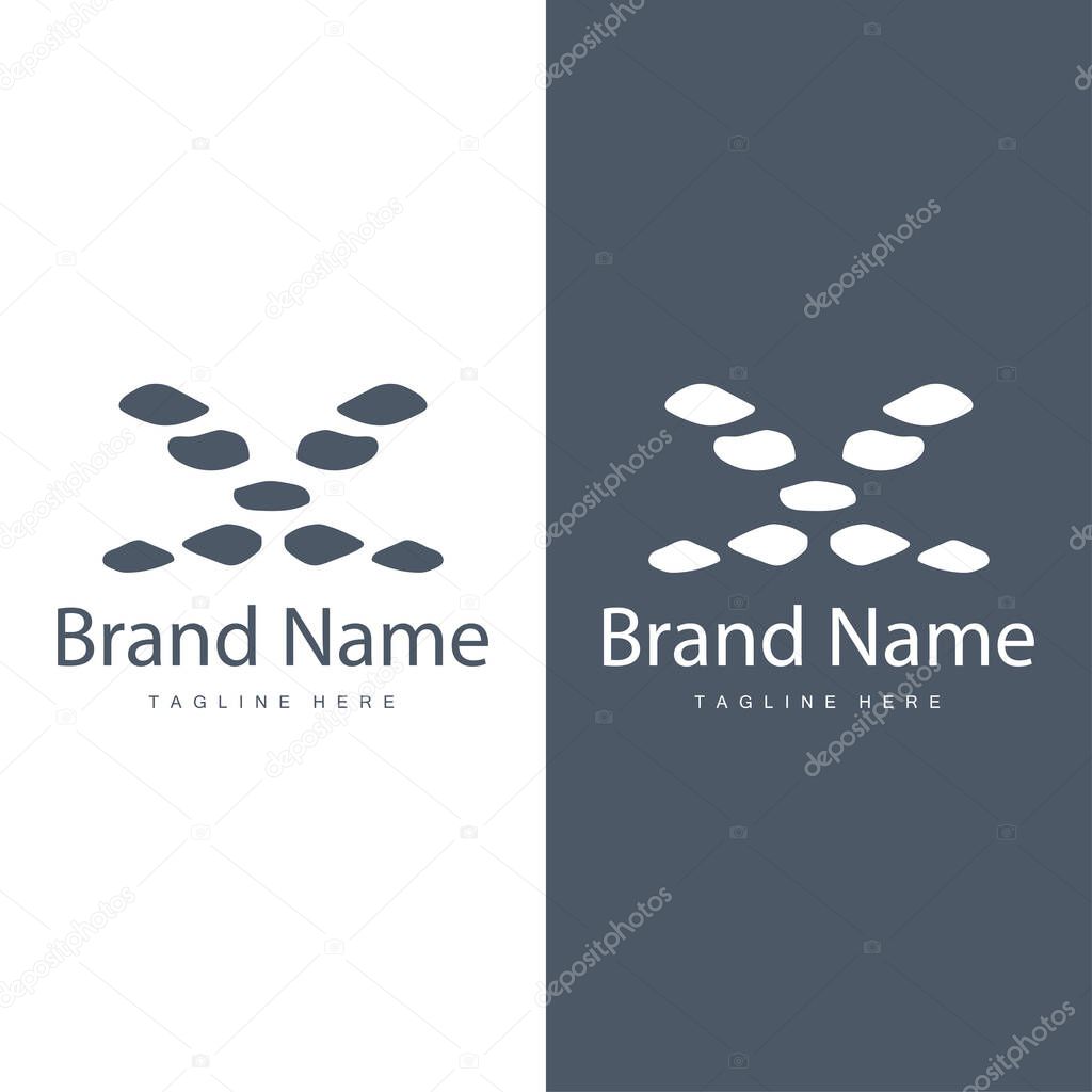 Logotipo de vector de piedra, equilibrio de diseño de piedra hito ...