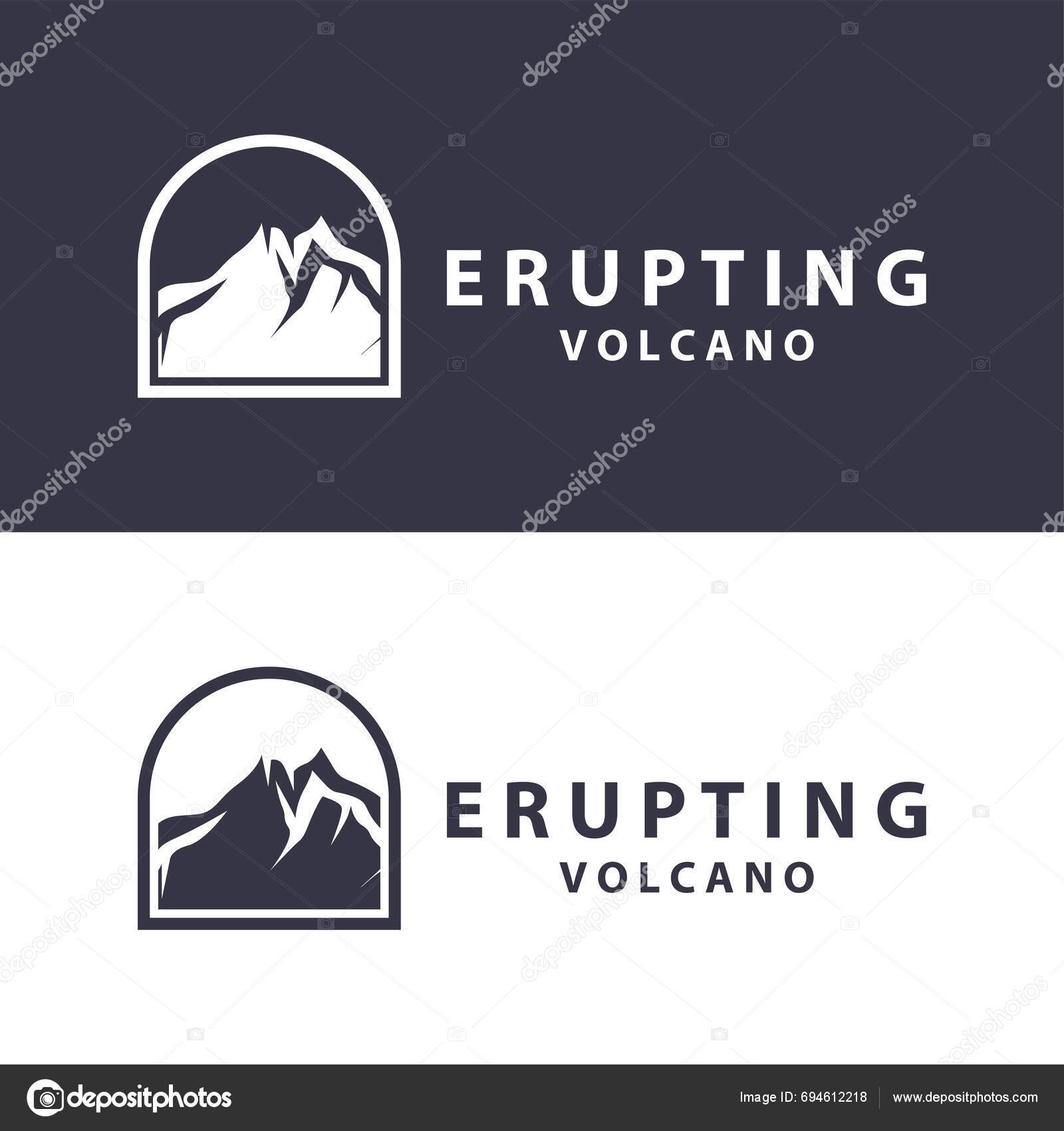 Volcano Logo Design Inspiration Natural Scenery Volcano Eruption ...