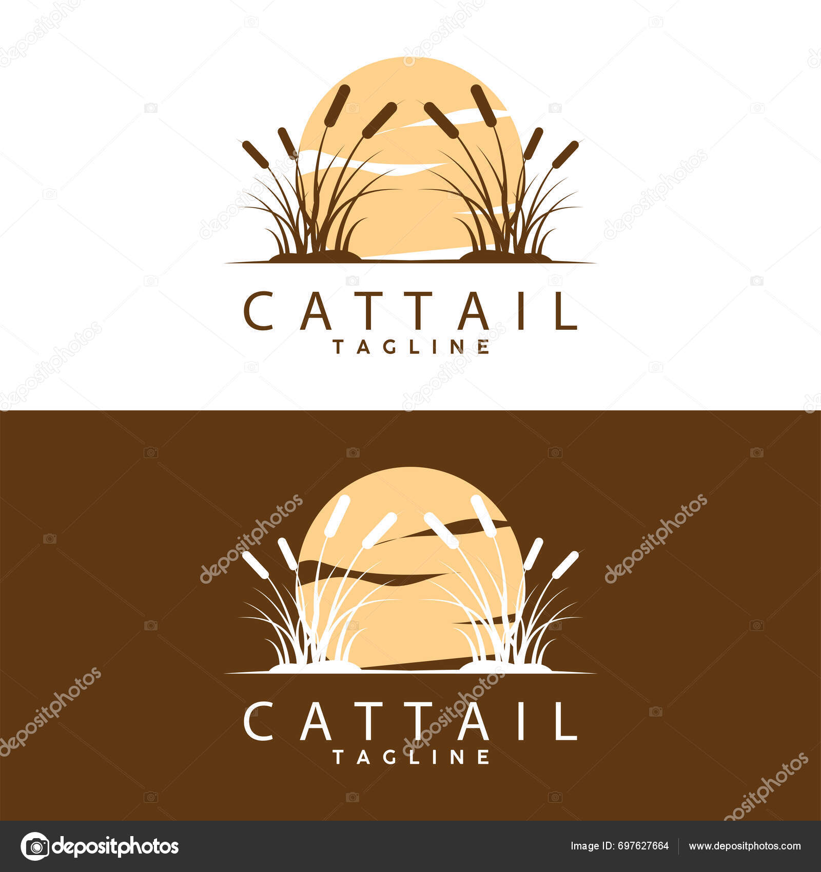 Cattail Logo Design Vector Simple Illustration Symbol Template Stock ...