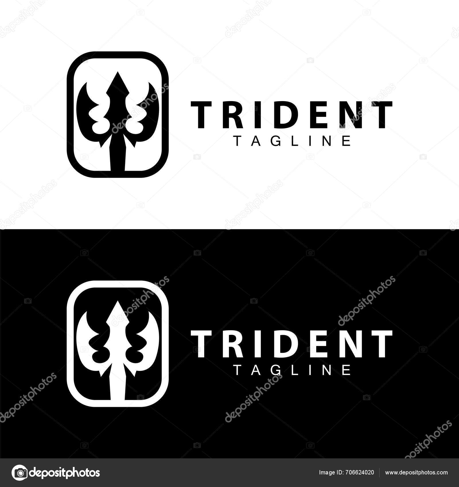 Trident Logo Design Spear Weapon Vector Sea King Poseidon Neptune Stock ...
