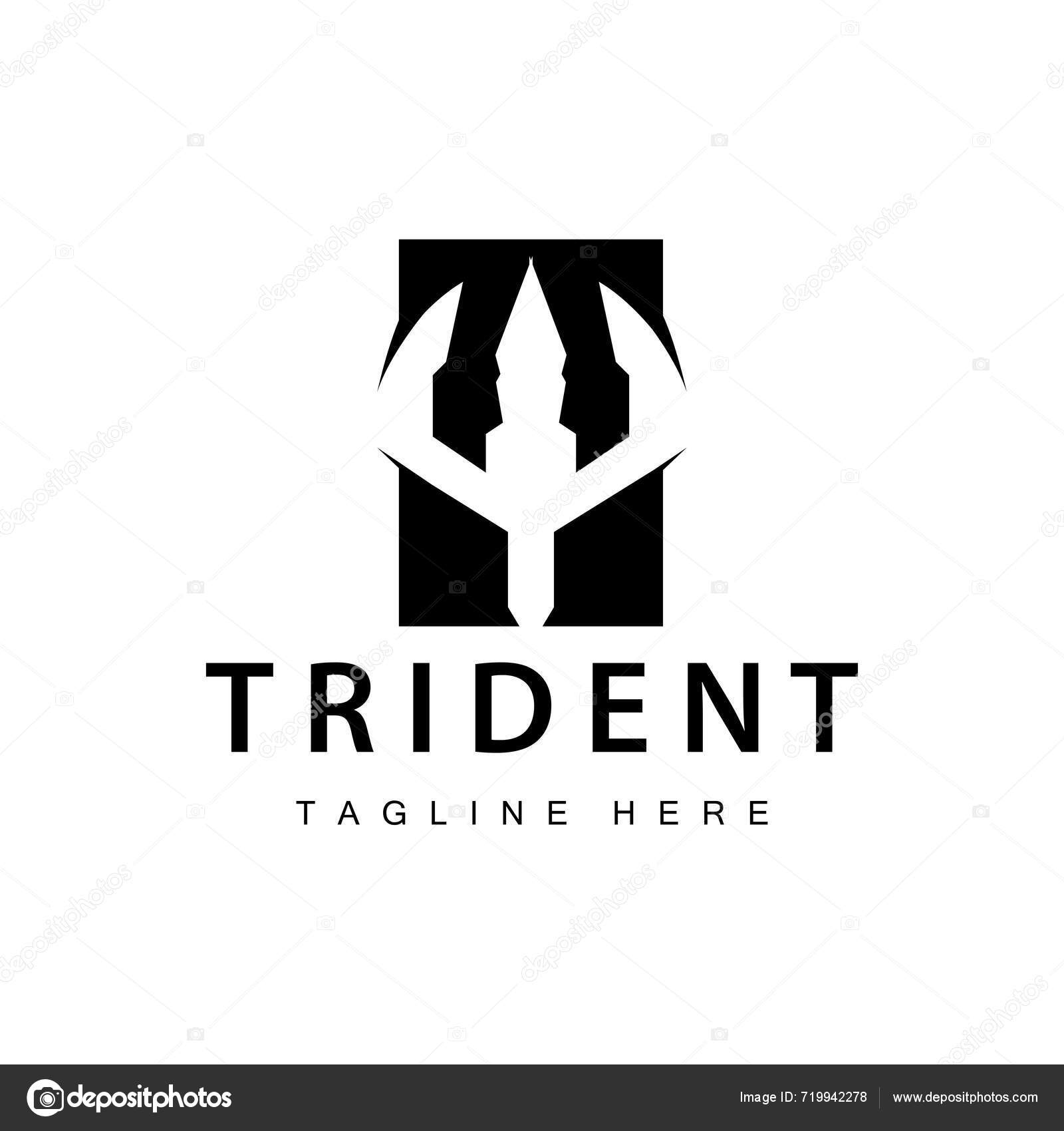 Trident Logo Design Spear Weapon Vector Sea King Poseidon Neptune Stock ...