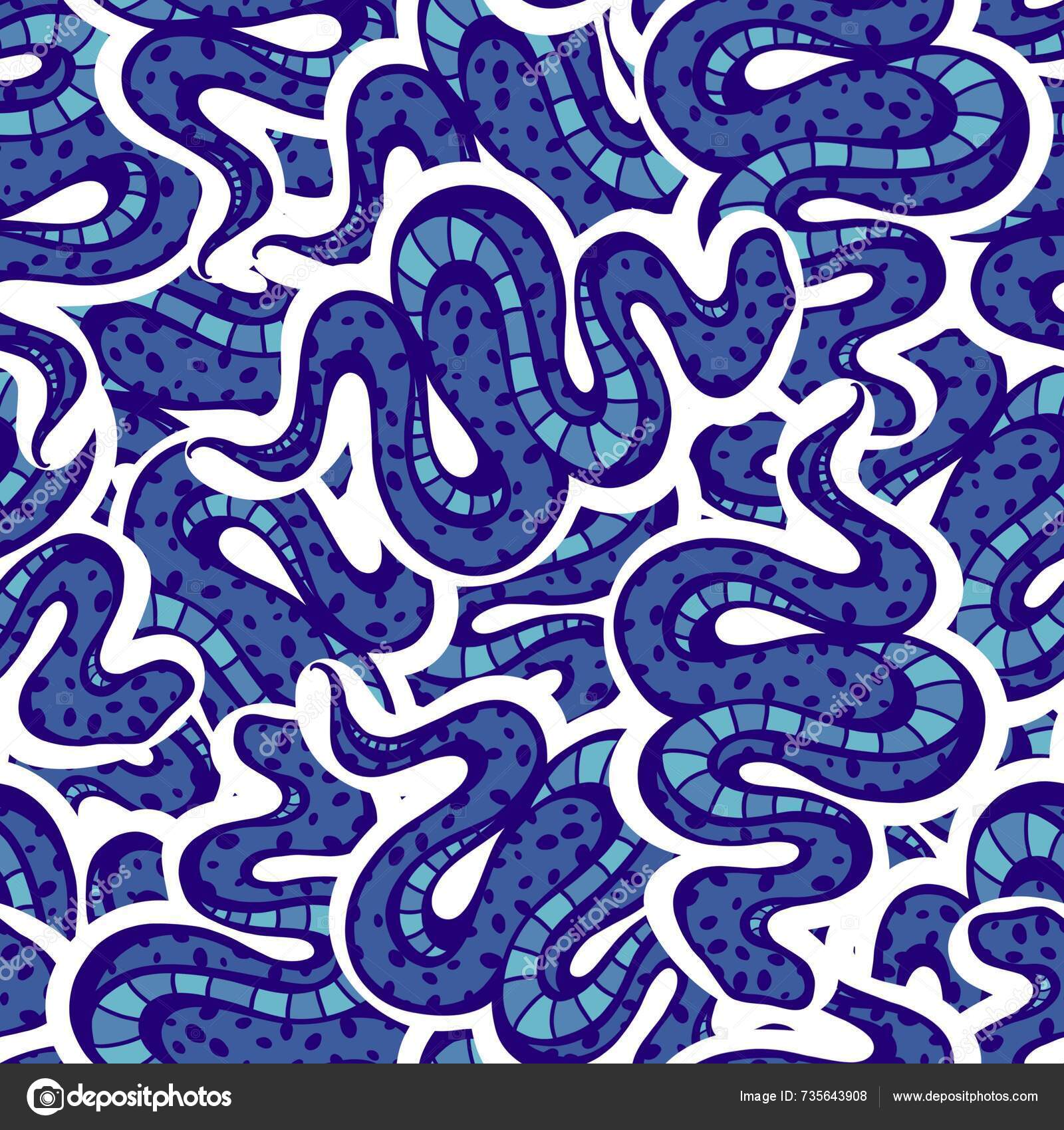 Summer Cartoon Animals Seamless Snake Pattern Wrapping Paper Fabrics ...