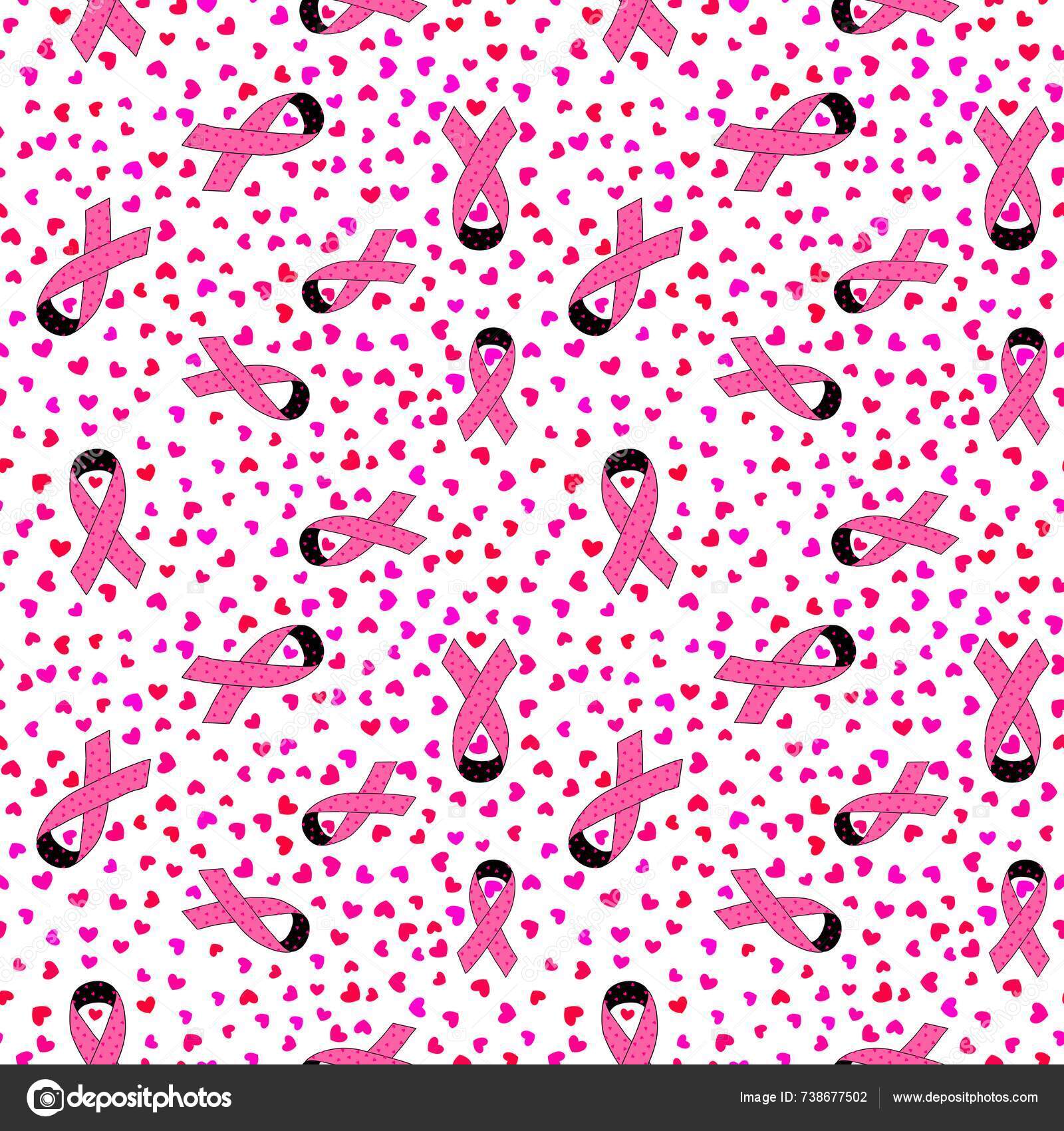 Breast Cancer Month Seamless Pink Ribbon Day Mammogram Pattern Wrapping ...