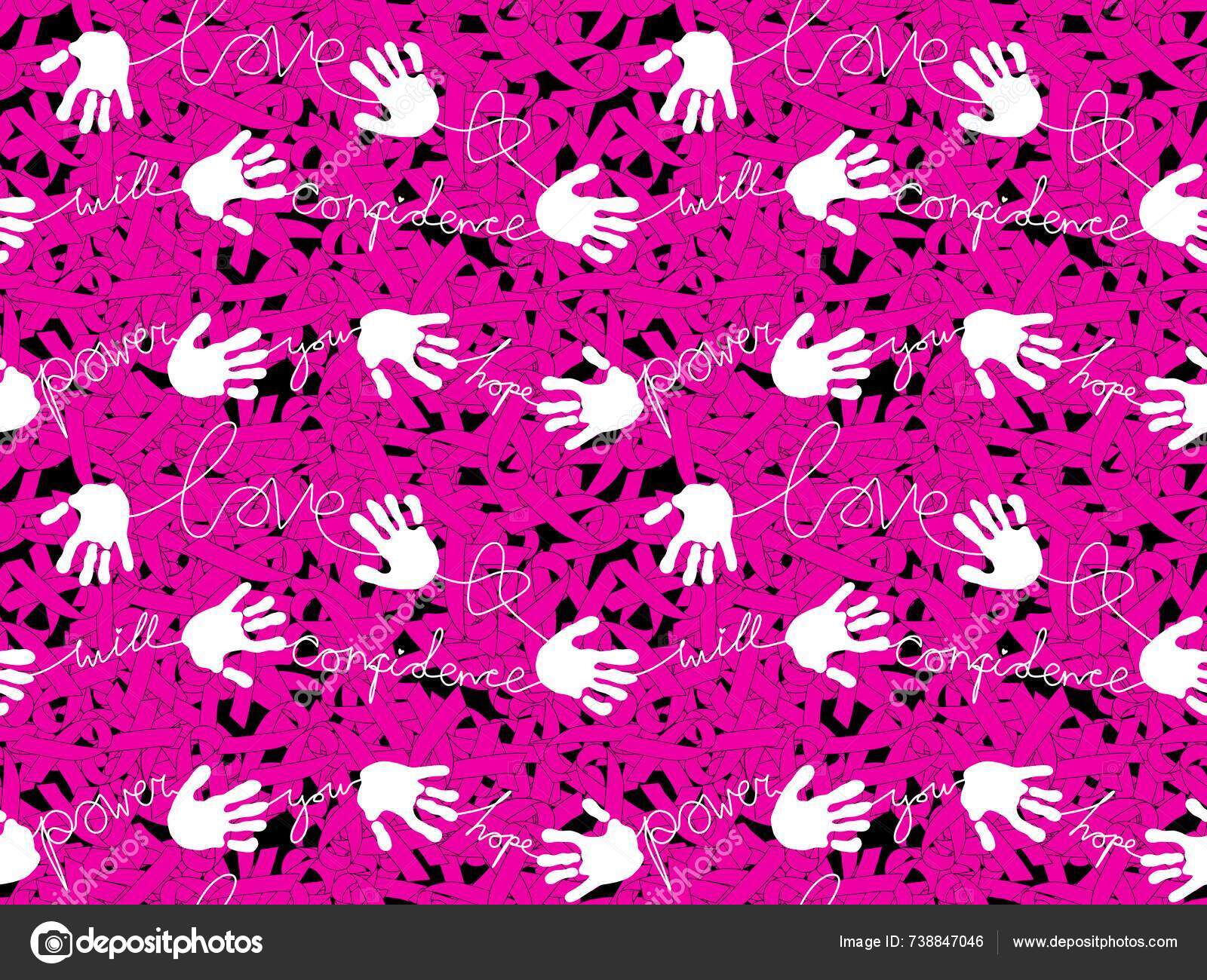 Breast Cancer Month Seamless Pink Ribbon Day Mammogram Pattern Wrapping ...