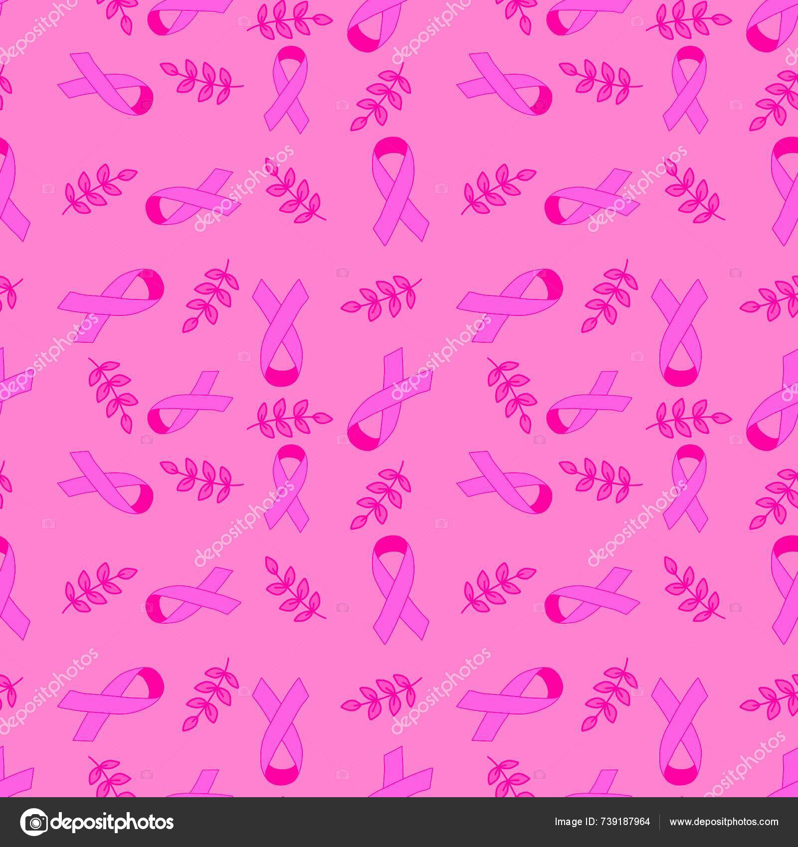 Breast Cancer Month Seamless Pink Ribbon Day Mammogram Pattern Wrapping ...