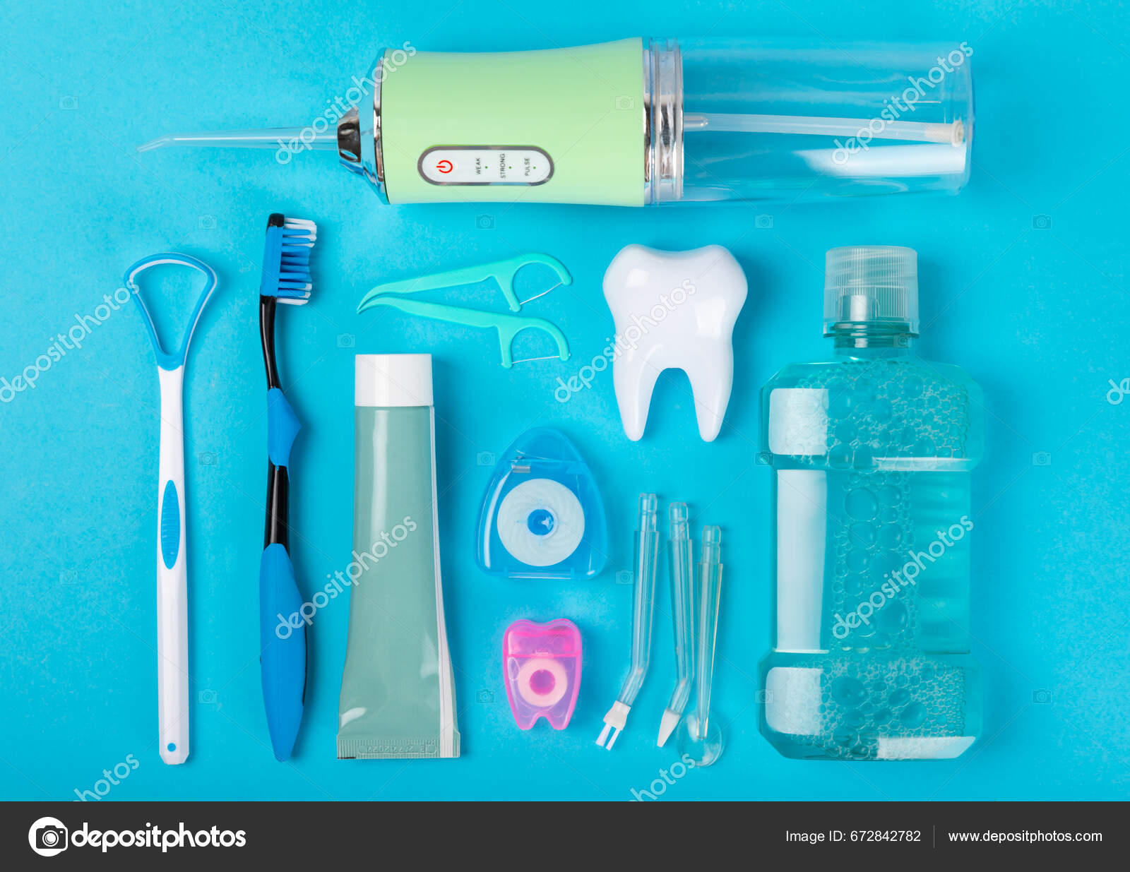 Electronic Oral Irrigator Toothbrush Paste Dental Floss Mouthwash Blue ...