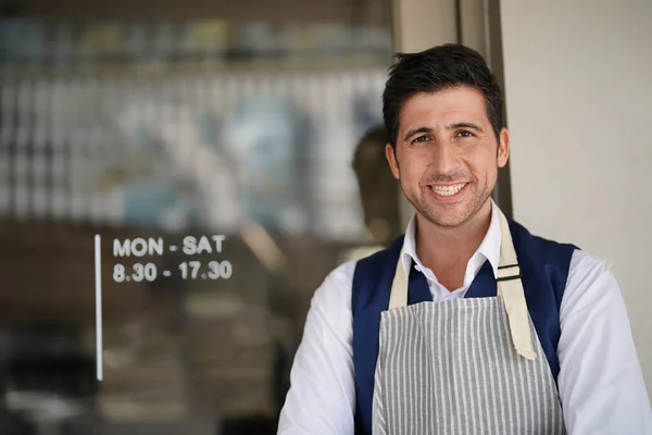 Modern small business, startup. owner of the cafe at work - Stock Image ...