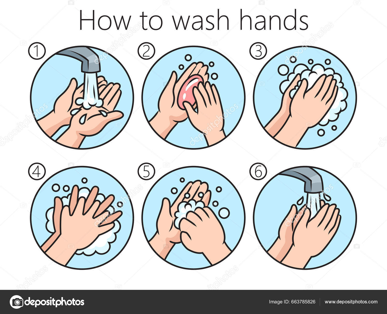 How Wash Your Hands Properly Diagram Schematic Vector Illustration ... How Wash Your Hands Properly Diagram Schematic Vector Illustration ...