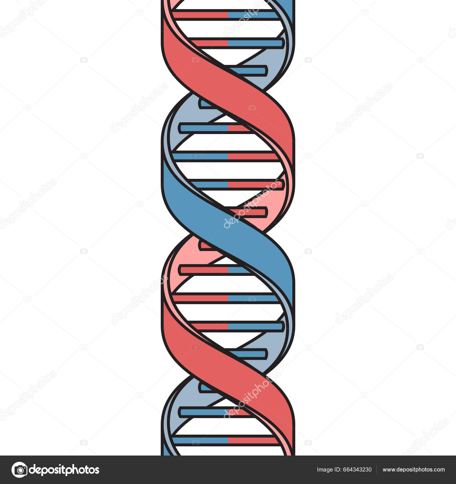 Dna Asam Deoxyribonucleic Spiral Skema Heliks Ganda Skema Gambar Vektor ...
