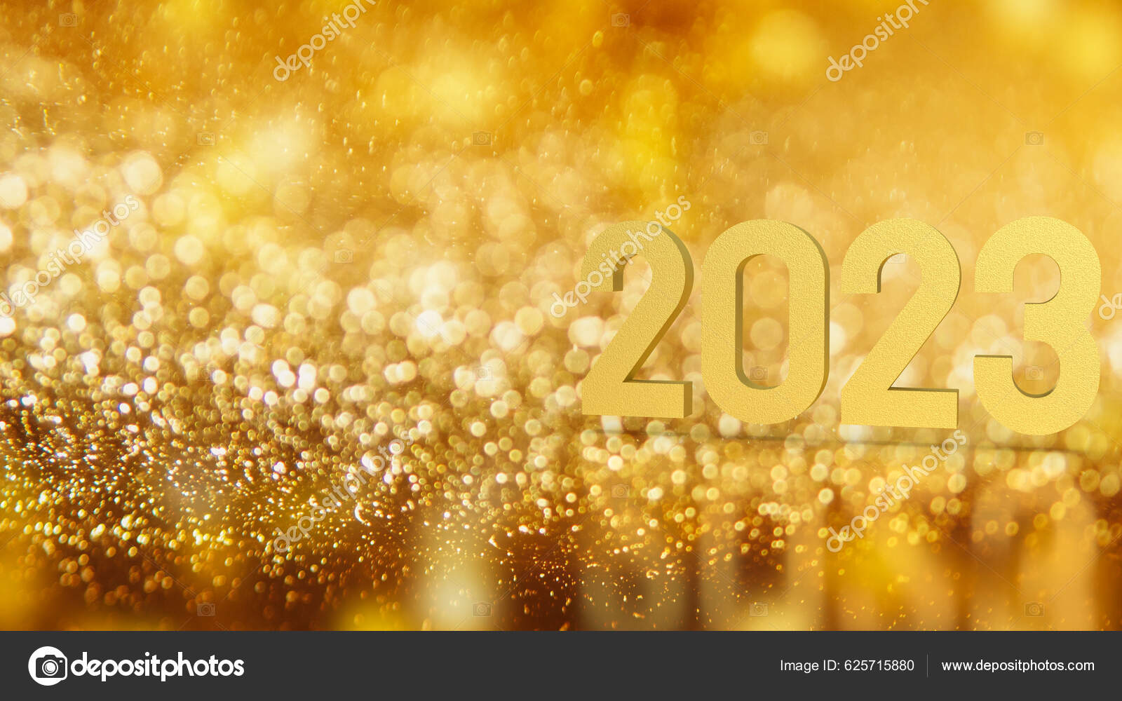 2023 Gold Number New Year Celebration Concept Rendering Stock Photo by ...