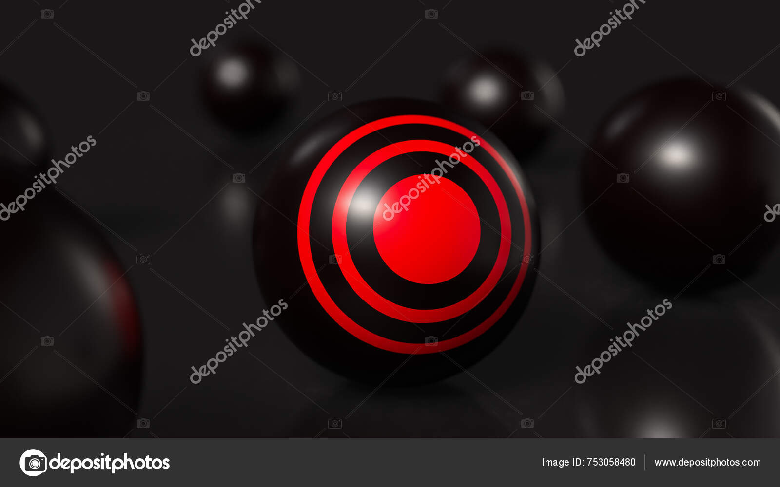 Red Target Black Ball Business Concept Rendering Image Creation Adobe ...