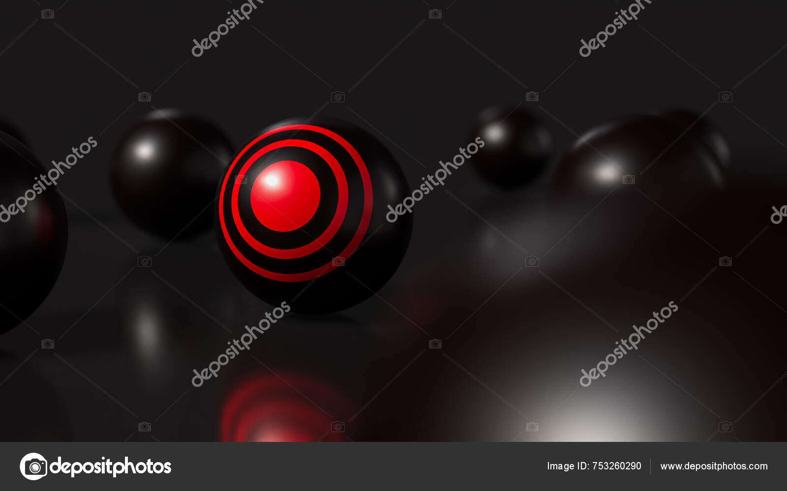 Red Target Black Ball Business Concept Rendering Image Creation Adobe ...