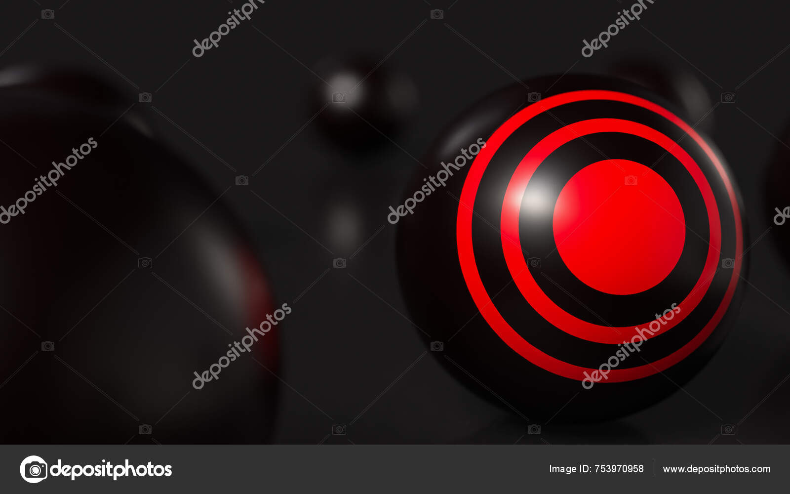 Red Target Black Ball Business Concept Rendering Image Creation Adobe ...